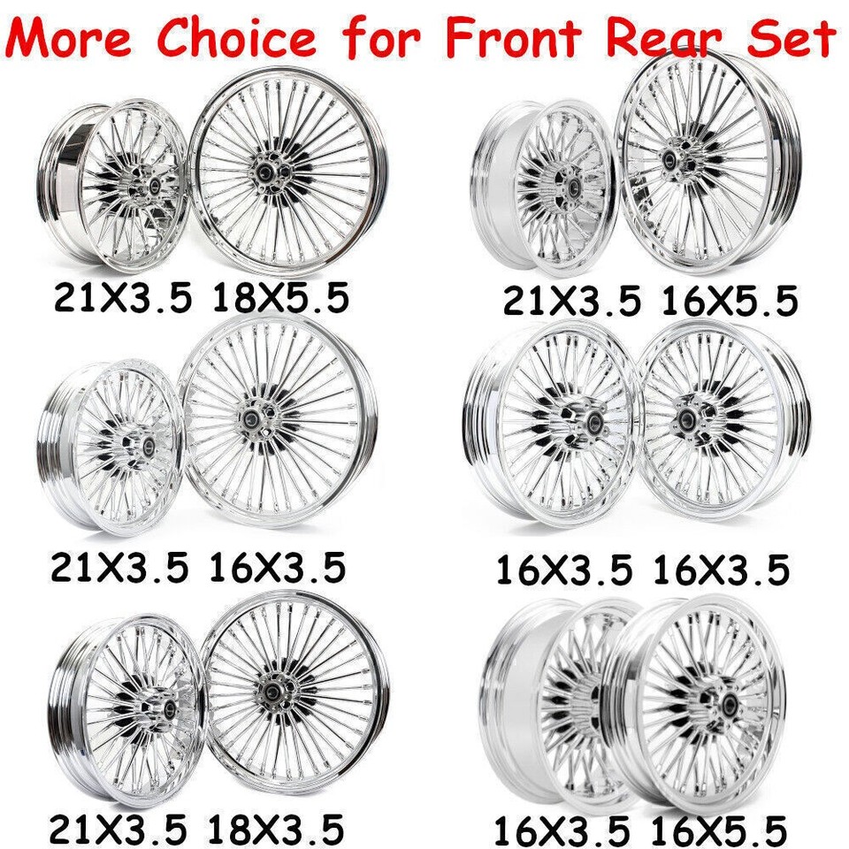 21X2.15 16X3.5 Fat Spoke Wheel for Harley Dyna Chopper Street Bob Low ...