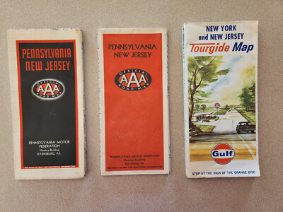 Vintage 1937 and 1939 AAA Road Maps - 1965 Gulf Tourguide Map | eBay