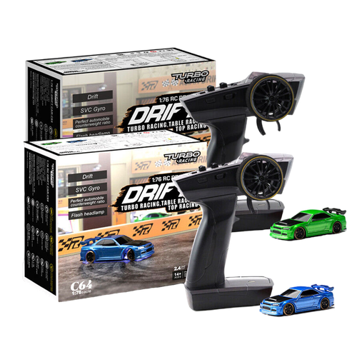 Turbo Racing 1:76 C64 Drift RC Car With Gyro Radio Full Proportional ...