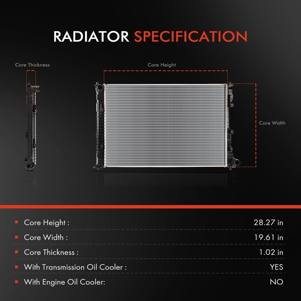 Radiator w/ Transmission Oil Cooler for Kia Rio Rio5 2006-2011 1.6L ...