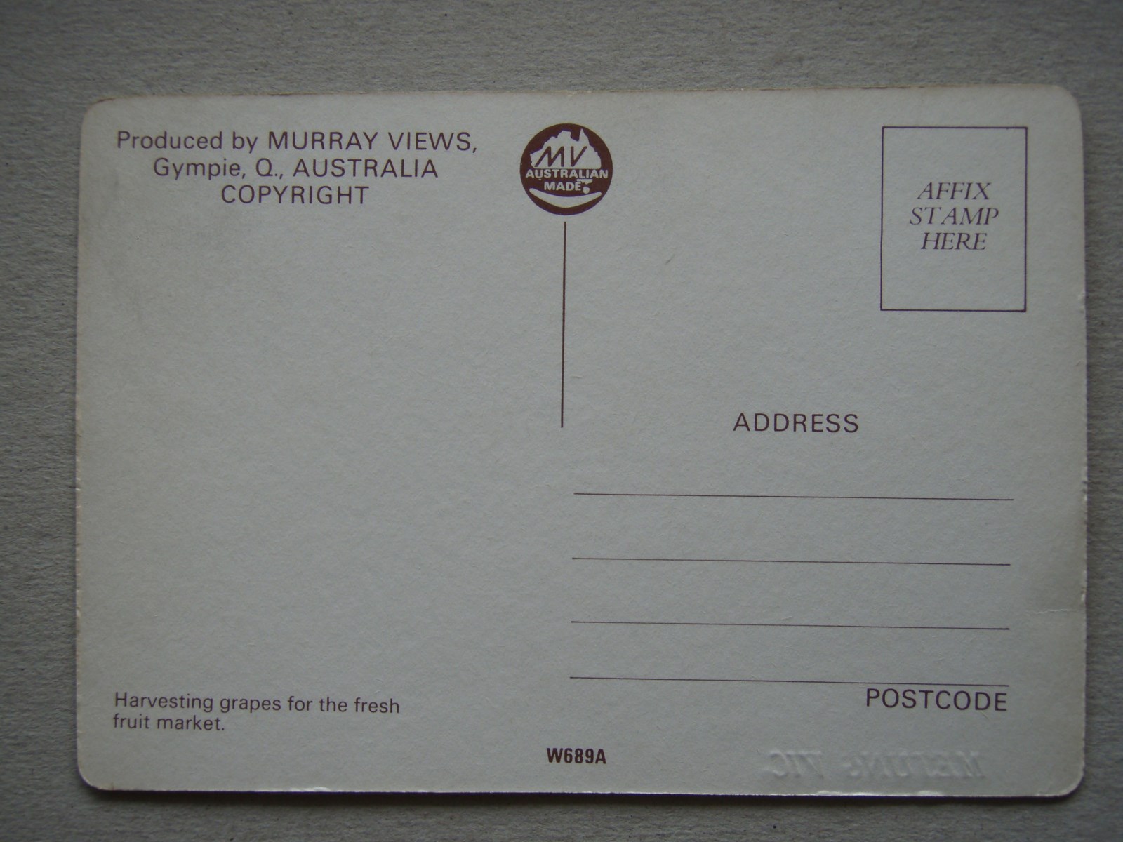 METUNG VIC HARVESTING GRAPES FOR THE FRSH FRUIT MARKET POSTCARD | eBay ...