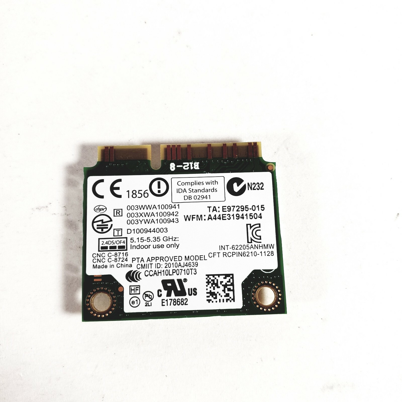 Lenovo ThinkPad Intel Centrino Advanced-n 6205 WiFi Card 62205anhmw ...