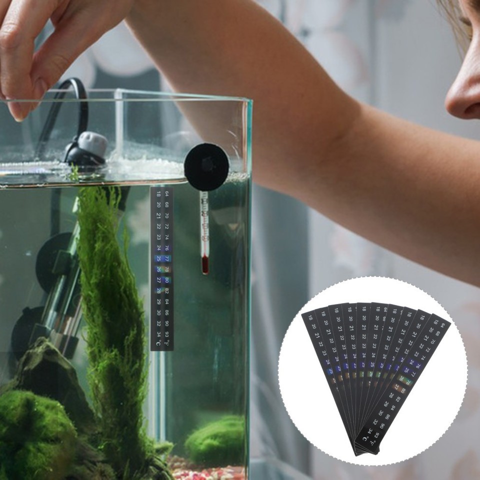 10 Pcs Fish Tank Temperature Aquarium Thermometer Stick on Controller ...