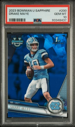 Graded 2023 Topps Bowman U Sapphire Drake Maye #200 Rookie Football ...