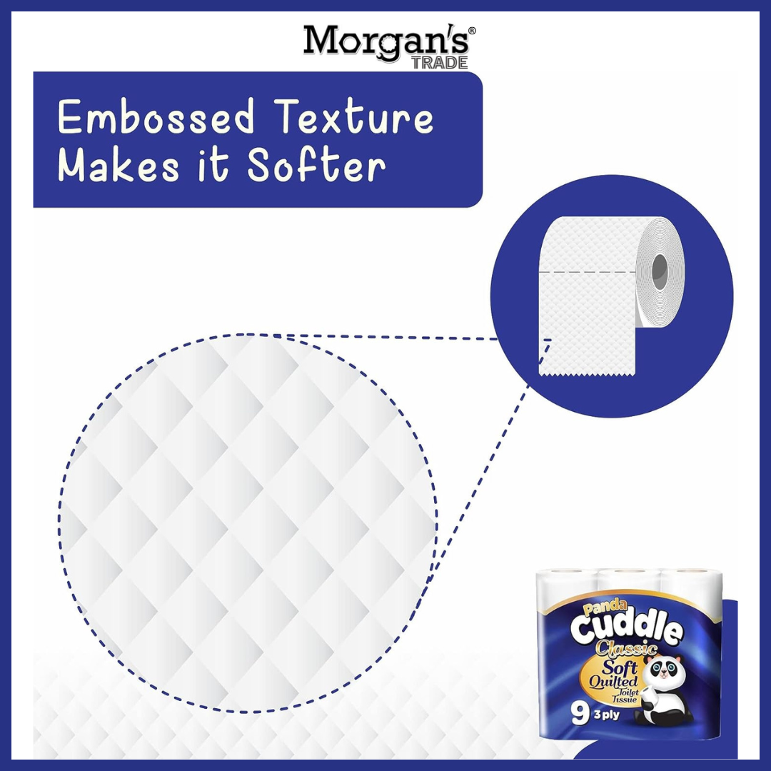 Panda Cuddle Soft Quilted 3 Ply Classic Unscented Toilet Tissue Paper ...