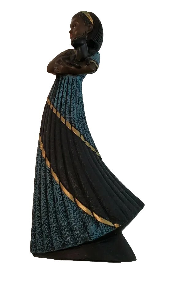 Mahogany Princess Figurine The Gift 1996 Enesco Parastone Girl with Cat ...