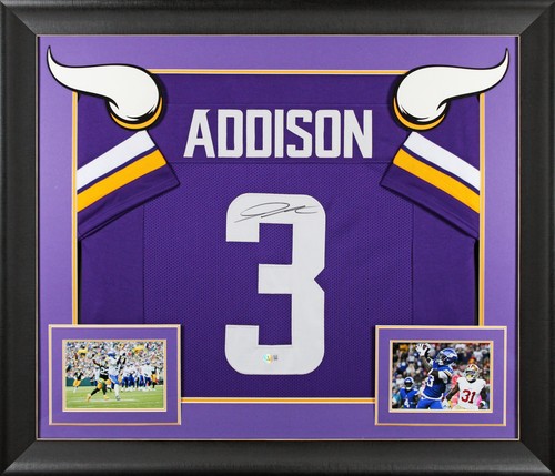 Jordan Addison Authentic Signed Purple Pro Style Framed Jersey BAS ...