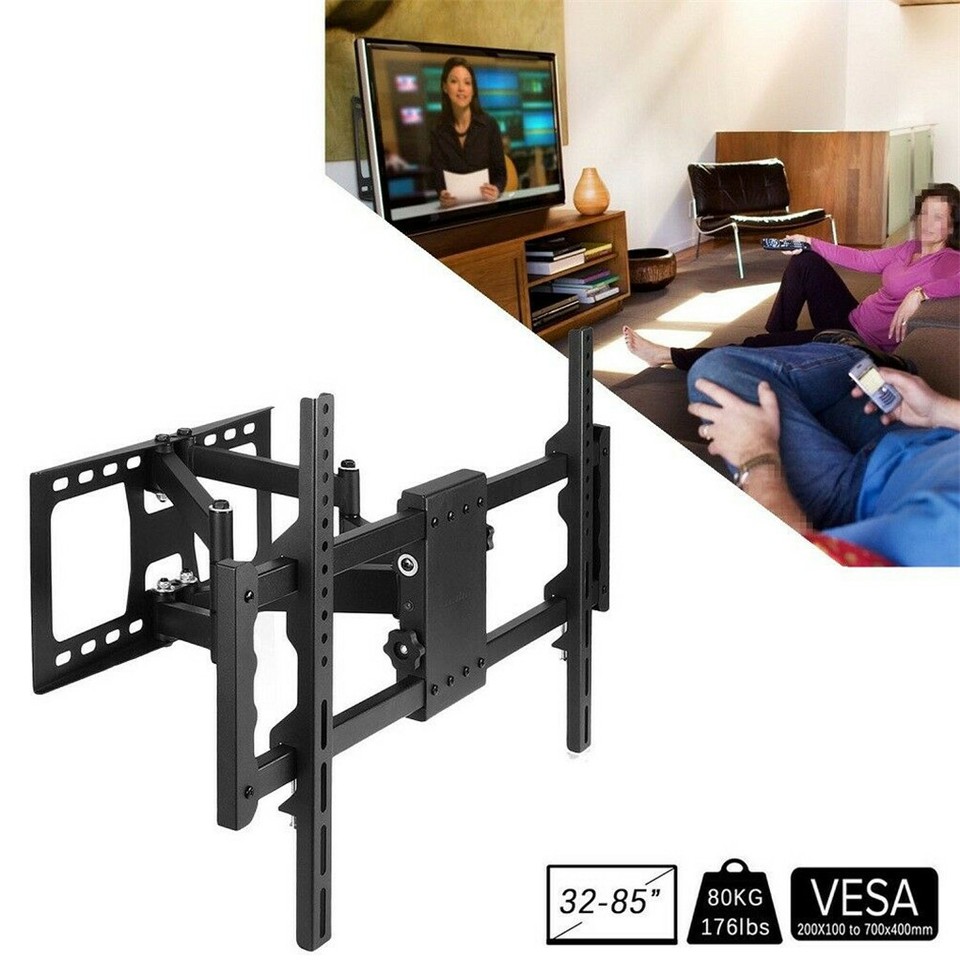 17-100'' Heavy Duty Full Motion TV Mount Wall Swivel Tilt Arm Solid ...