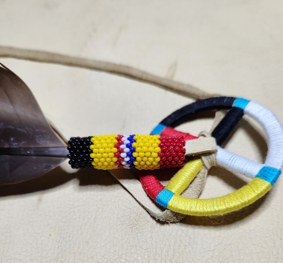 Native American Choctaw Beaded Feather. Marine Combat Action Ribbon. | eBay