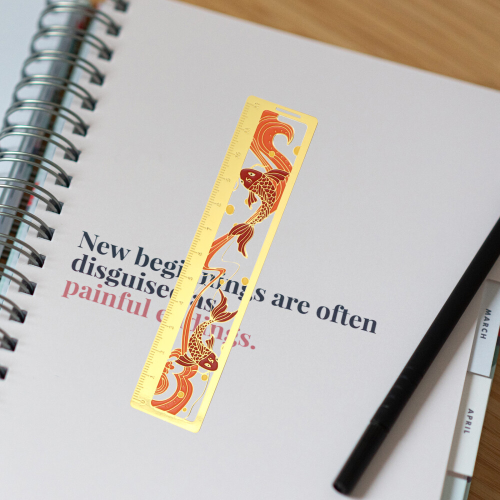 Brass Chinese Landscape Painting Ruler Markers - Planner Gift | eBay