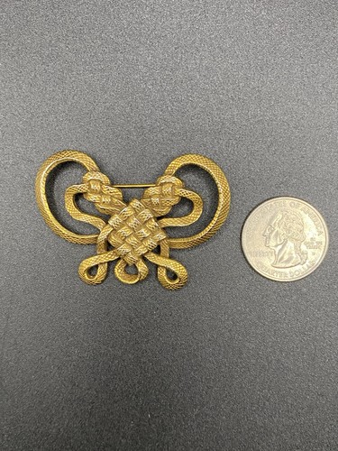 Vintage 1982 Metropolitan Museum Of Art MMA Braided Bow Gold Tone MMA ...