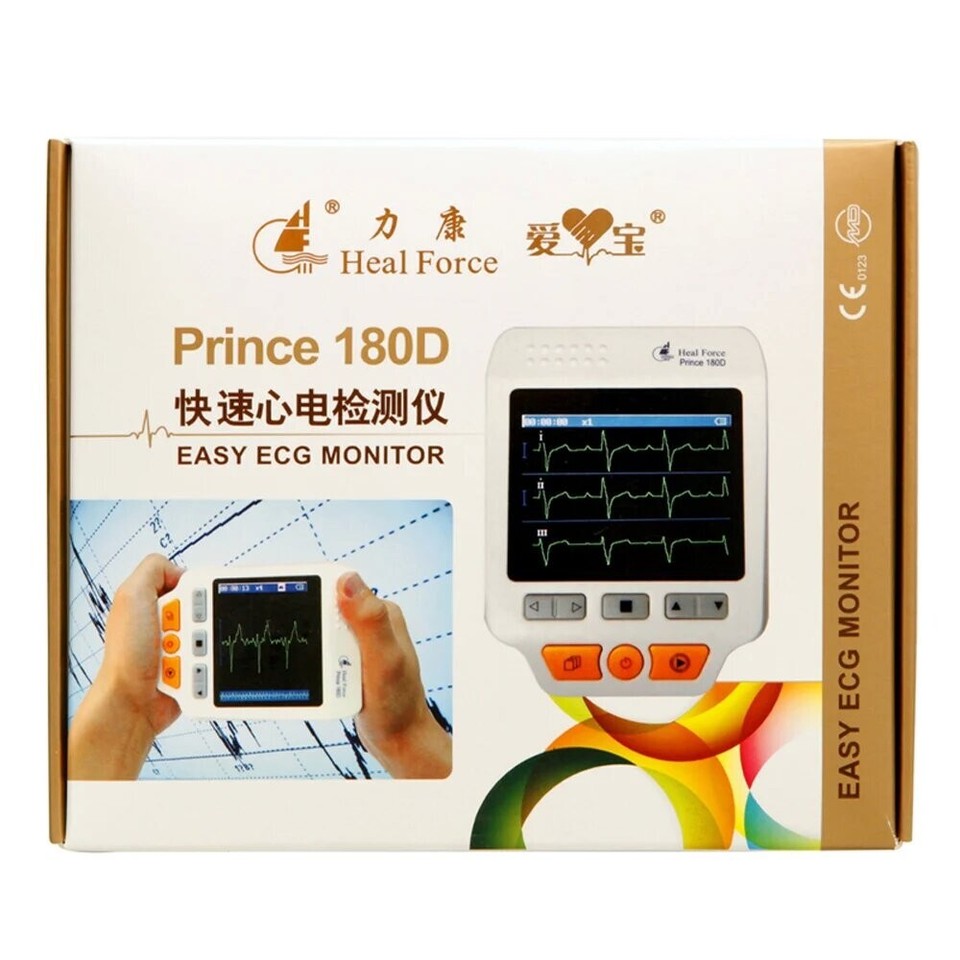 Heal Force Prince 180D Handheld ECG/EKG Machine - Compact Heart Monitor ...
