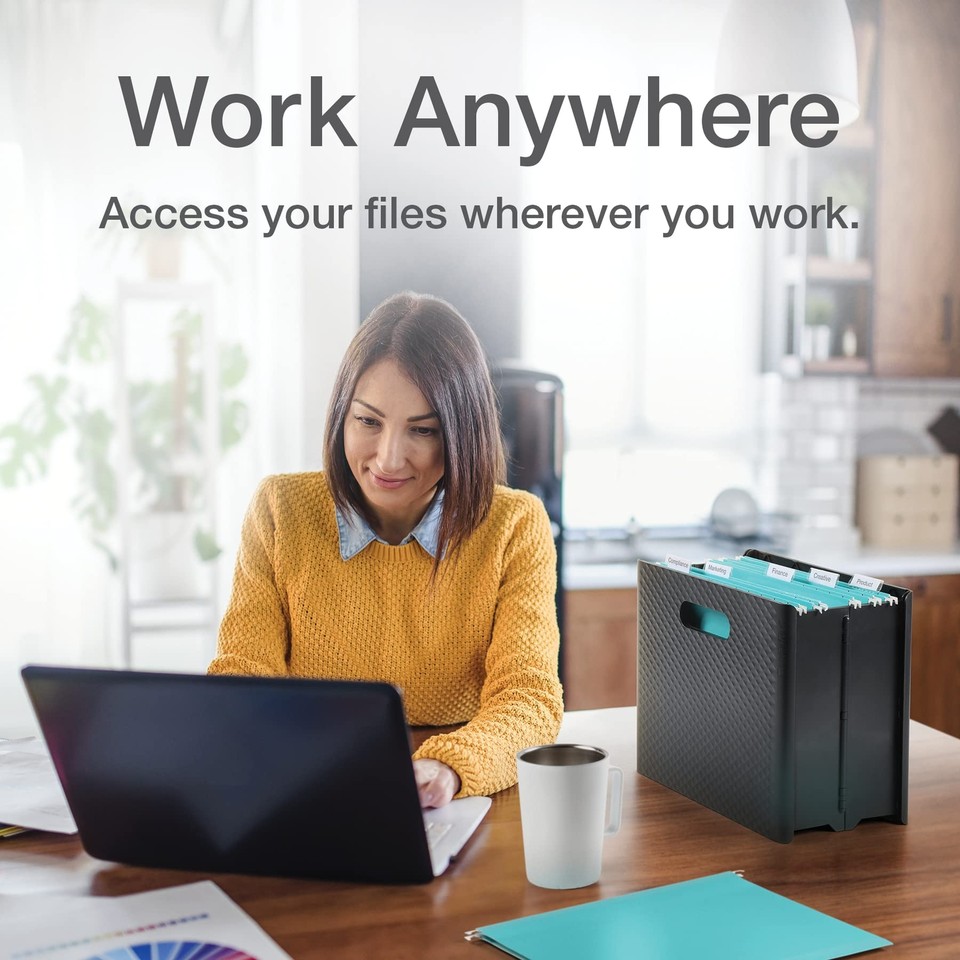 Mobile File Box with Handles, Easy Set Up, Collapse Down and Store Away ...