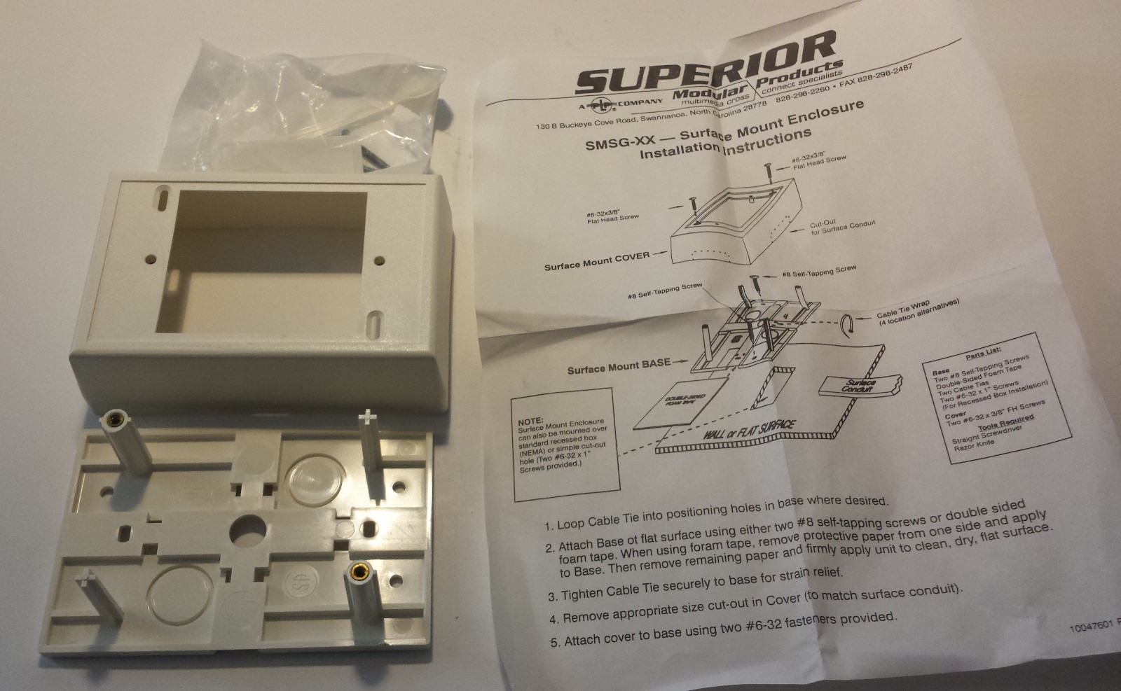 Surface Mount Network Wall Box - Superior Modular Products SMSG01 ...
