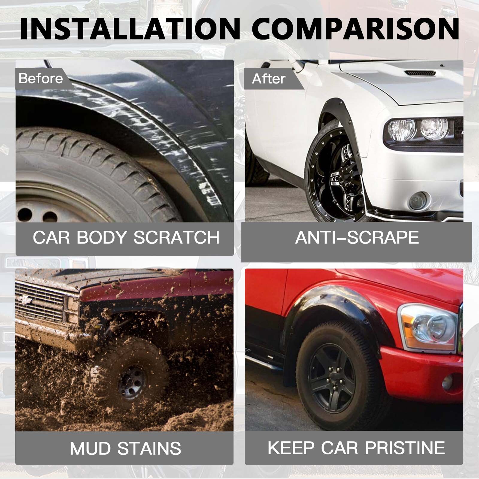 4PCS Mini Cooper R53 R56 R58 Fender Flares Wide Body Kit Wheel Arch ...