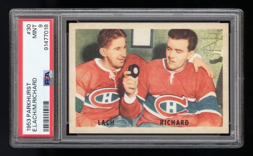 1953 Parkhurst #30 Elmer Lach & Maurice "Rocket" Richard (Montreal) PSA ...