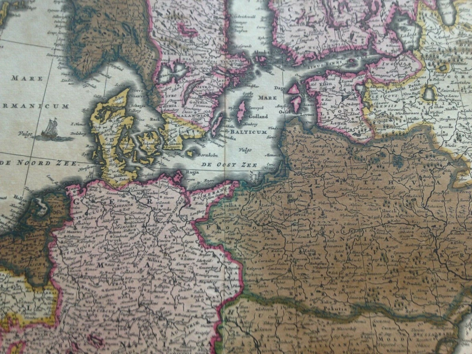 EUROPE 1680 FREDERIK DE WIT UNUSUAL LARGE ANTIQUE ENGRAVED MAP 17TH ...