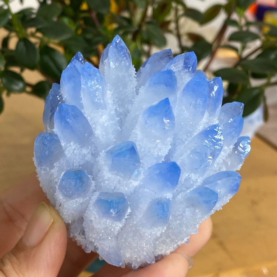 264g Natural blue Crystal Cluster Flower Shape Mineral Specimen healing ...