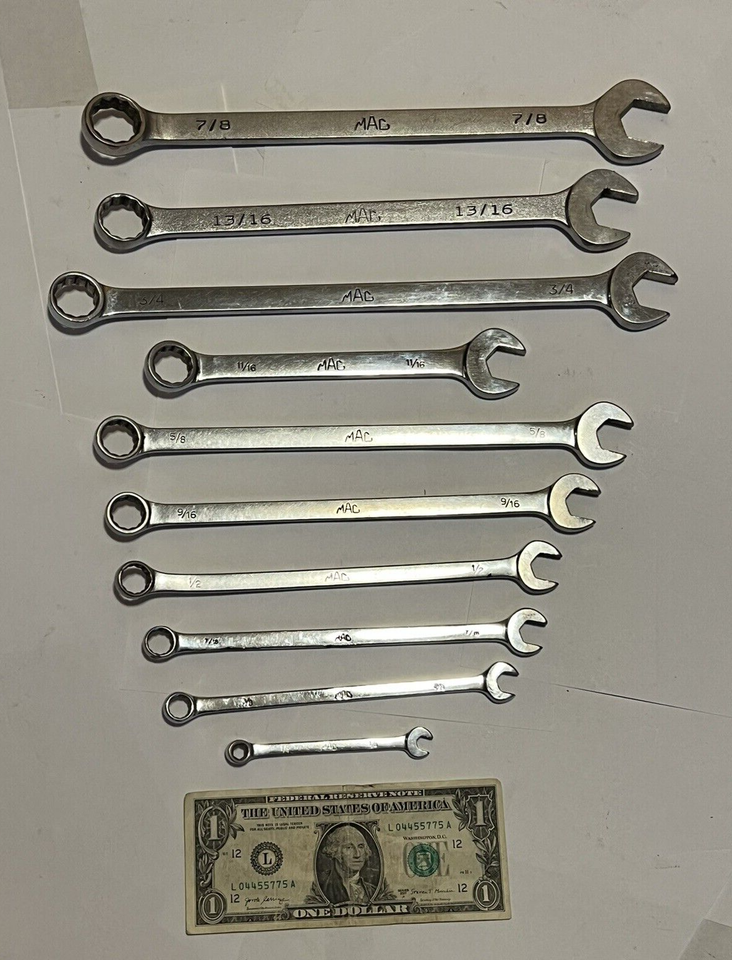 MAC Tools SAE Combination Open End Box Wrench Set 10 pc Chrome 1/4 - 7/ ...