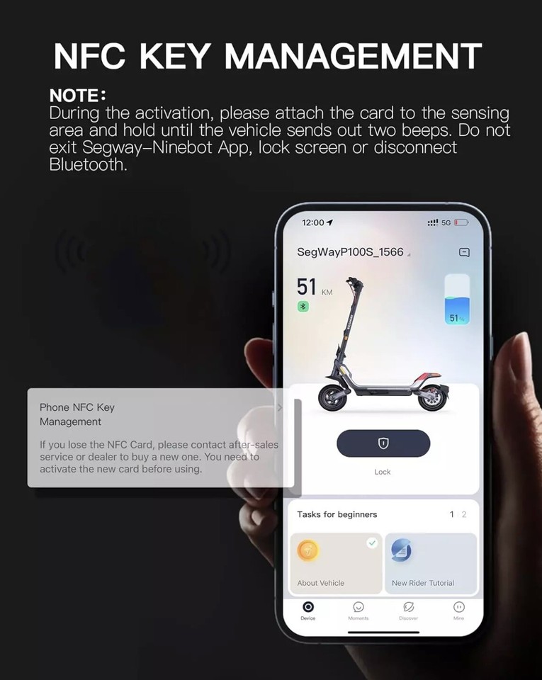NFC Smart Key Card Ninebot Segway P100 / P100S / P100SU / P100SE / P65 ...