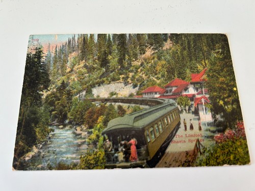 The Limited Train Arriving at Shasta Springs California Postcard | eBay