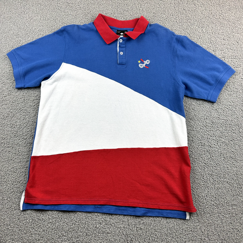 Lifted Research Group Shirt Mens Large Red Blue White Polo Striped Lrg ...