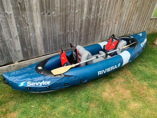 Sevylor Riviera Inflatable Kayak With Two Typhoon Life Jackets | eBay UK