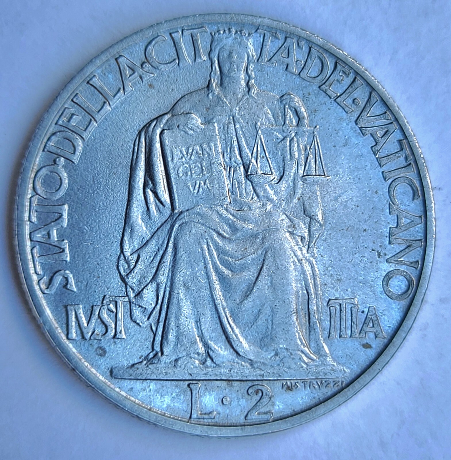 1942 Vatican City 2 Lire Coin Pope Pius Xll Italy | eBay