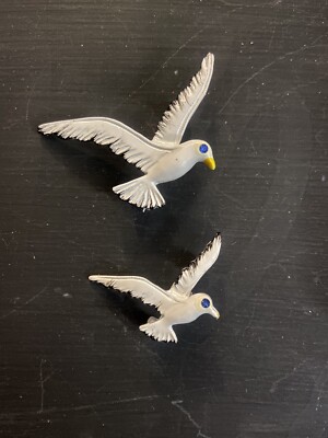 Vintage Pair White Enamel Seagull Brooches Gerry's | eBay