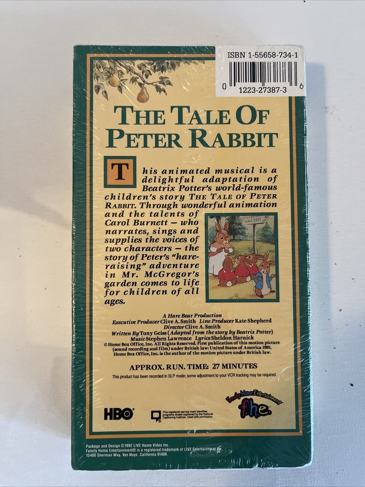 The Tale of Peter Rabbit (VHS, 1992) Carol Burnett Animated Musical ...