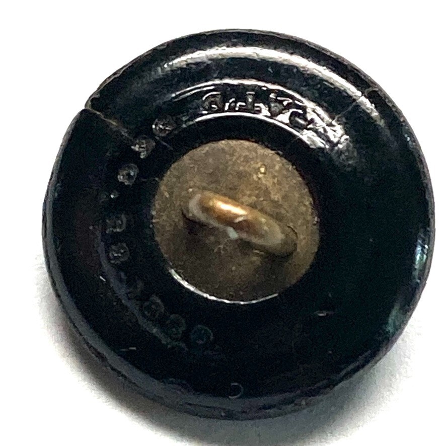 5/8" Victorian Era Deknatel Black Glass Button Girl with Hat 1880 ...