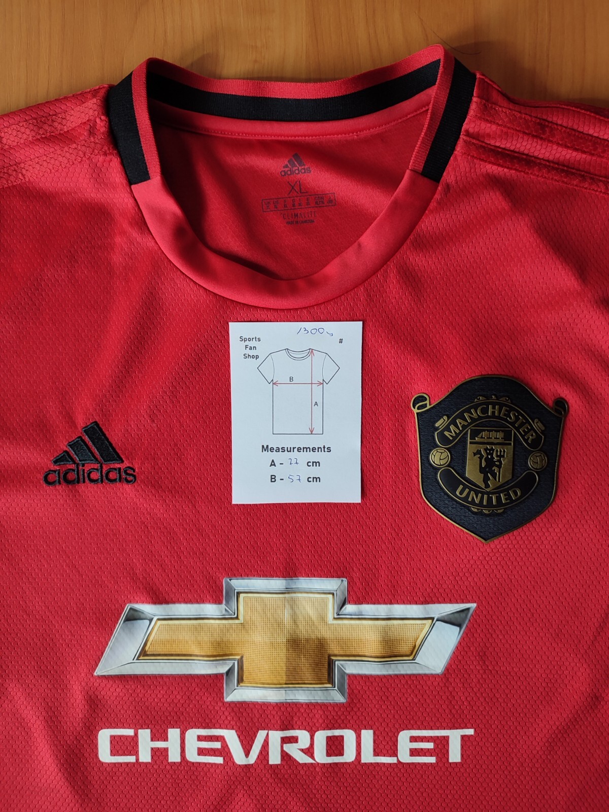 Manchester United 2019 2020 home Size XL Adidas soccer shirt jersey ...