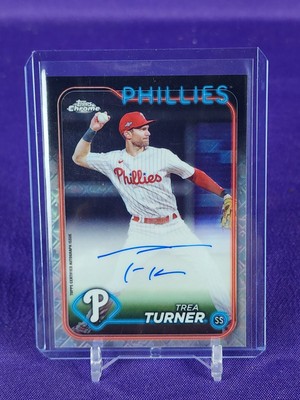 Topps Chrome Logo refractor Trea Turner Autographed Card Phillies | eBay