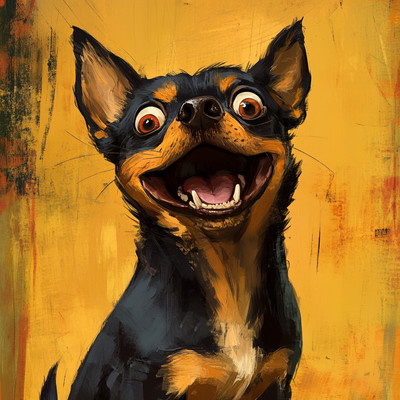 Adesivo murale adesivo cane divertente illustrazione wall stickers ...