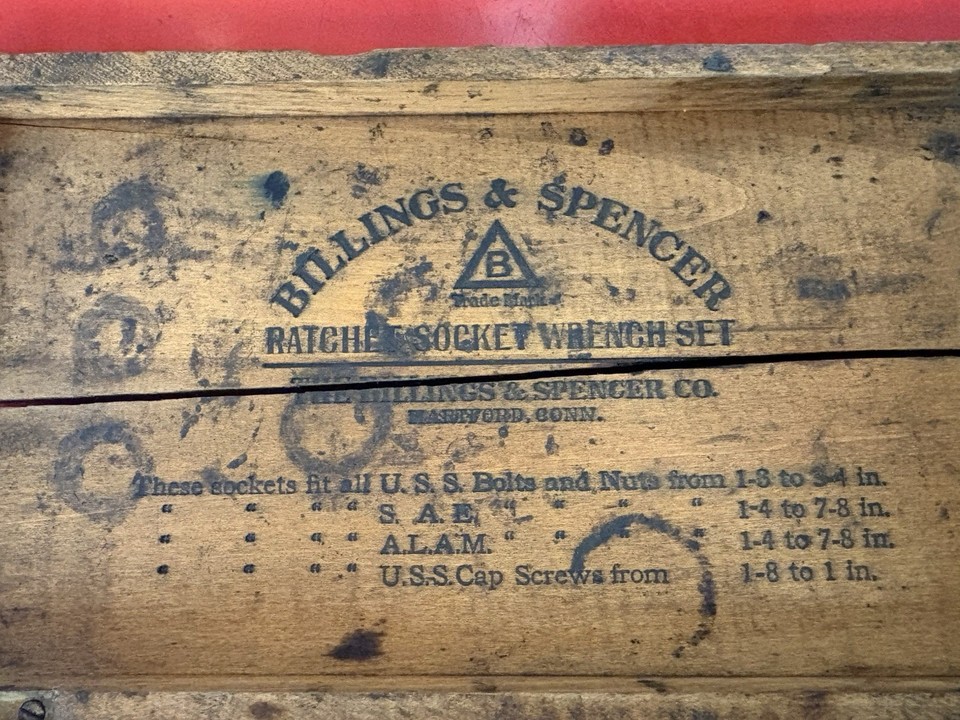 Vintage Billings & Spencer Ratchet Socket Wrench Set Tools Hartford Ct ...