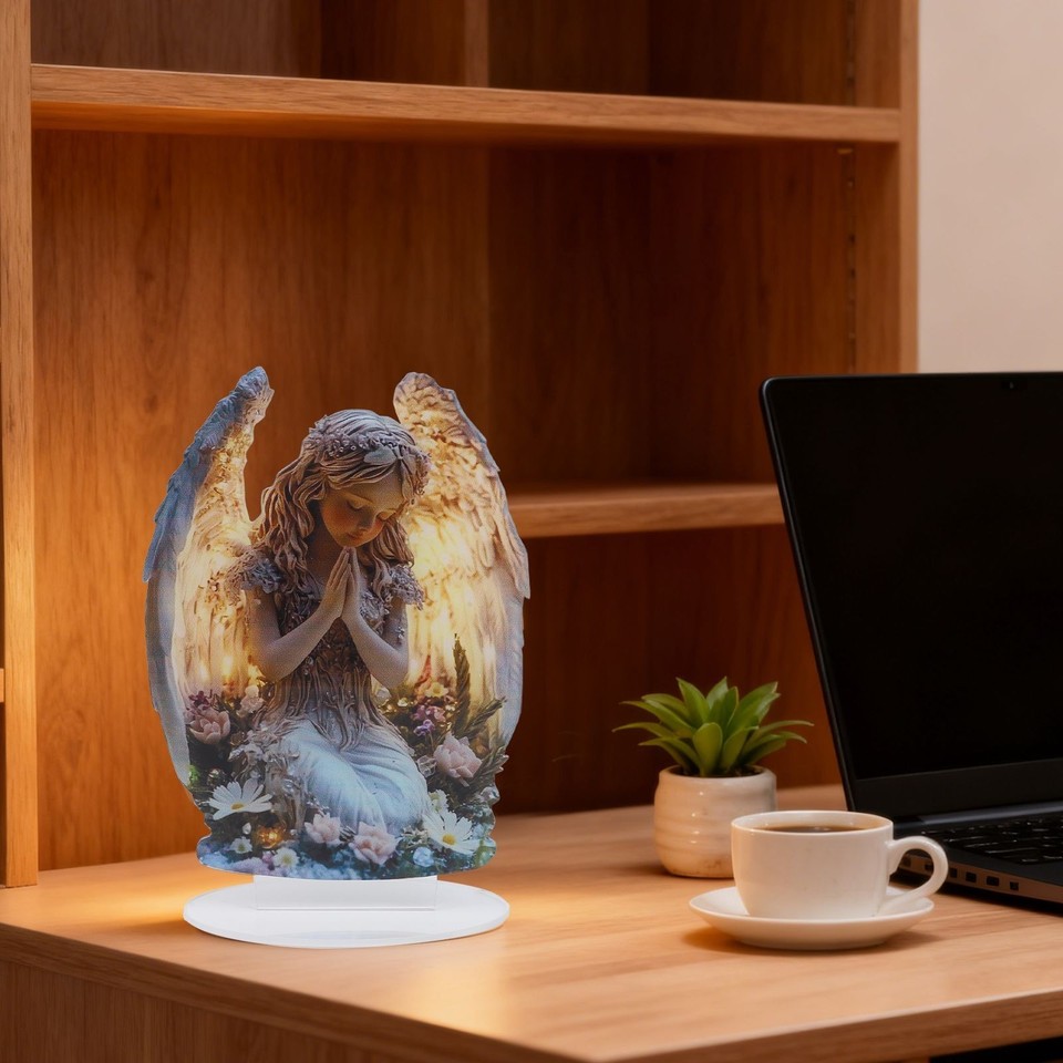Angel Wings Cross Intricate Design Lightweight Decoration Desk ...