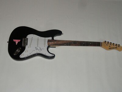 MICHAEL ANTHONY SIGNED BLACK ELECTRIC GUITAR VAN HALEN AUTOGRAPHED ...