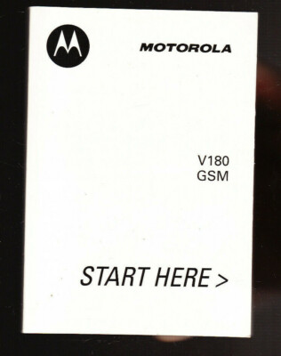 MOTOROLA V180 GSM WIRELESS PHONE GUIDE MANUAL 225 PAGES NICE SHAPE! | eBay