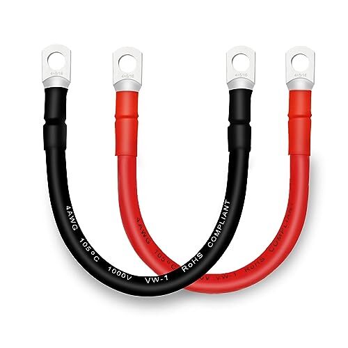 Battery Cable 4 AWG Battery Cables with Terminals 2PCS Copper Battery ...