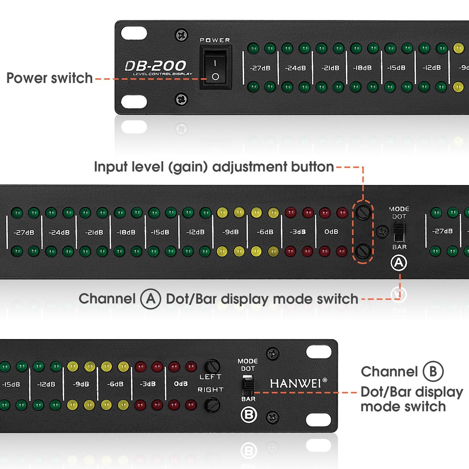 LED Dual Analog Stereo Sound Level Meter Music Spectrum Audio Dot ...
