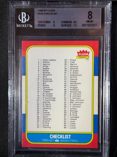 1986 Fleer CHECKLIST - BGS 8! | eBay