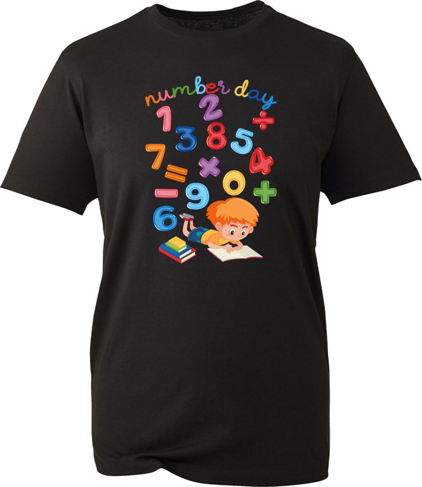 Numbers Day T-Shirt Colourful Numbers Maths Day School Charity Day Gift ...