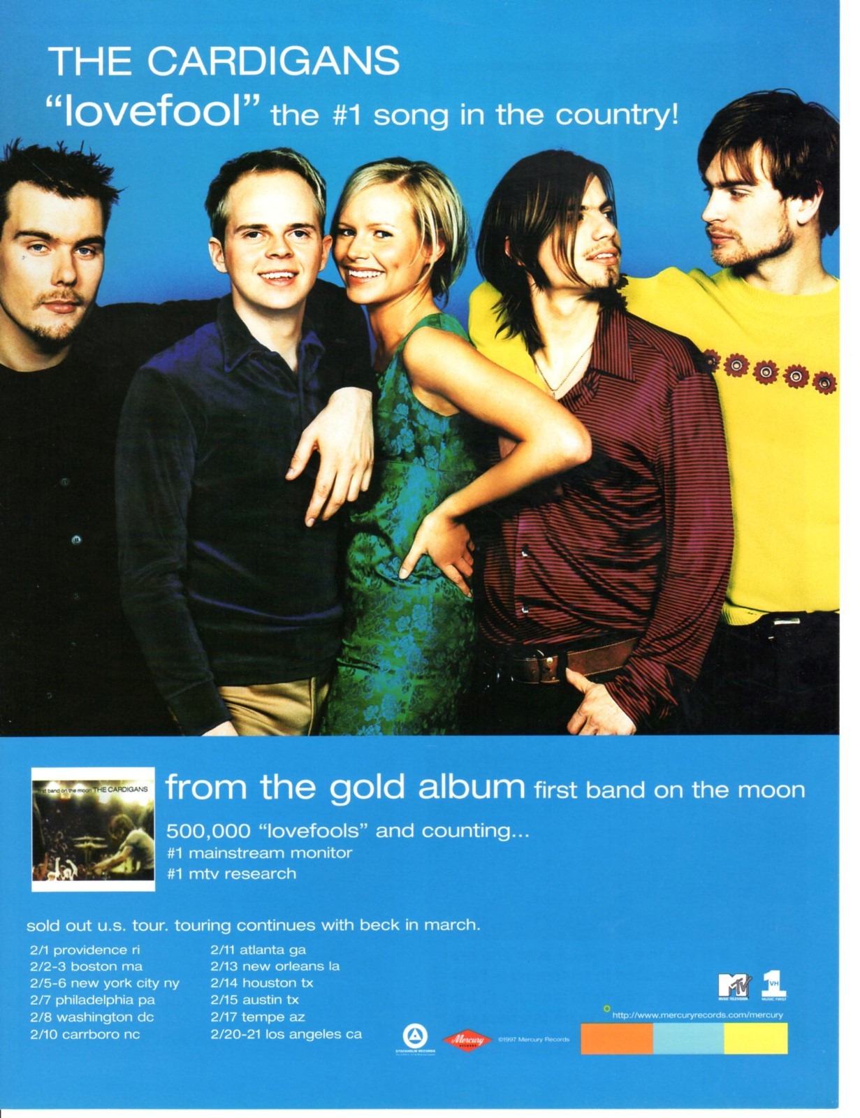 Vintage print Radio Music Promo ad The Cardigans Lovefool #1 song in ...