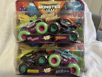 Monster Jam Series 2 Nitro Neon Blue Thunder Alien Invasion Dragon ...