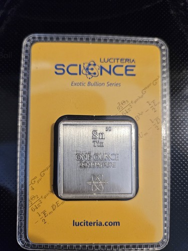 1oz .999 Pure Luciteria Science Tin Square Bar New | eBay