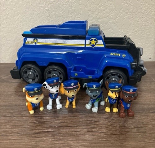 Paw Patrol Chase’s Total Team Rescue Police Cruiser Vehicle with 6 Pups ...