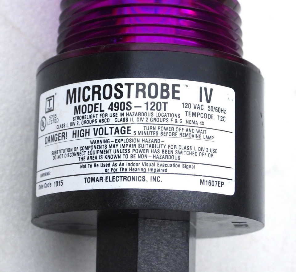 NOS TOMAR ELECTRONICS 490S-120T MICROSTROBE XENON FLASHING STROBE LIGHT ...