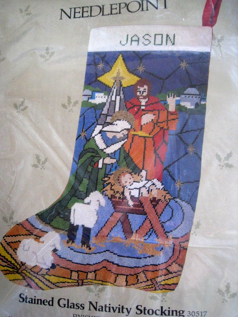 Stained Glass Stocking Pattern Needlepoint Stocking Kit Design Works