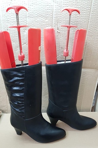 Domino Women's Black Patent Leather Knee High Boots Size UK 4, EUR 37 ...