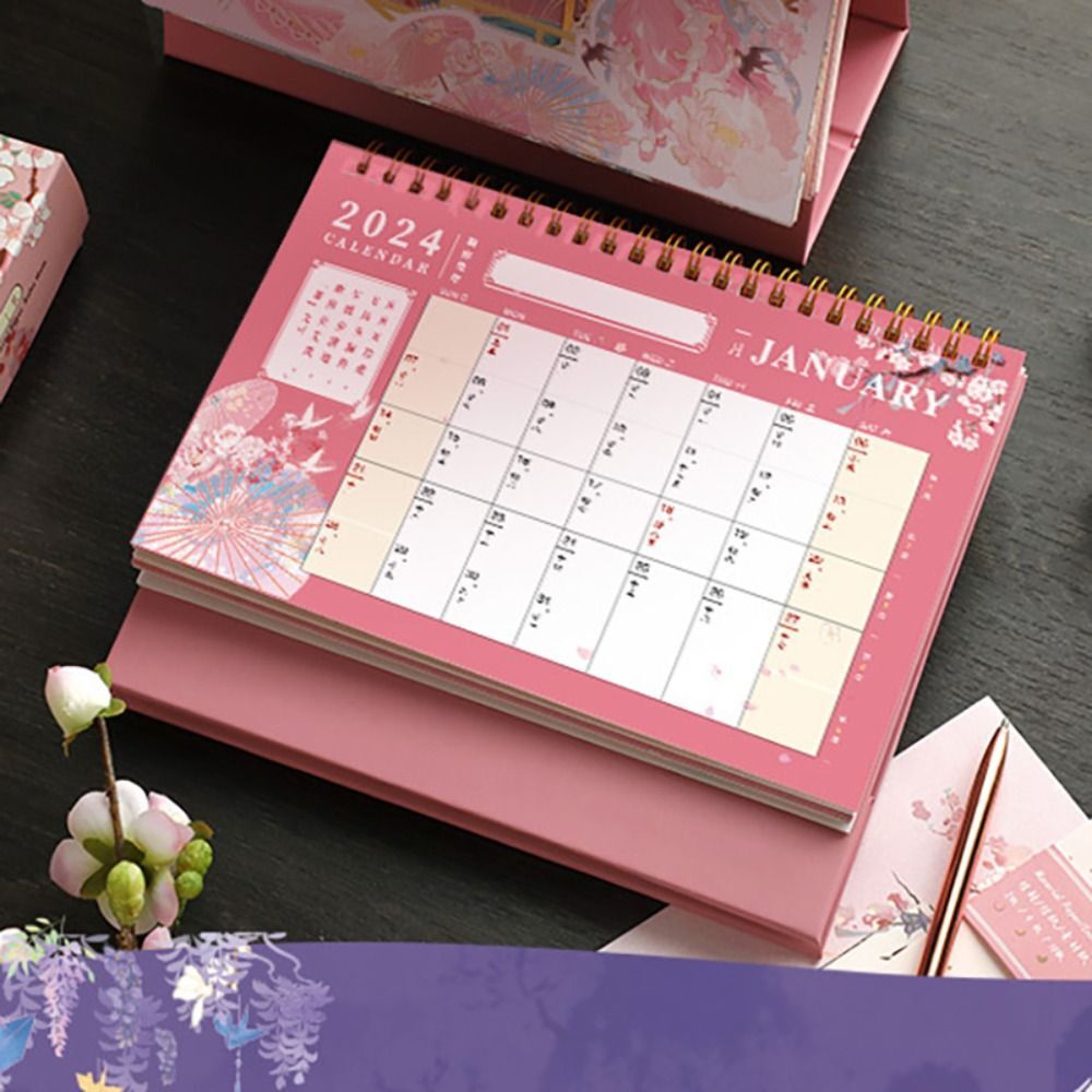 Agenda Organizer Table Calendars Chinese Style 2024 Calendar Students ...